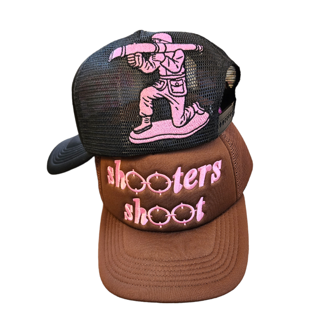 "SHOOTERS SHOOT" TRUCKER HAT (BROWN) – Free From Death